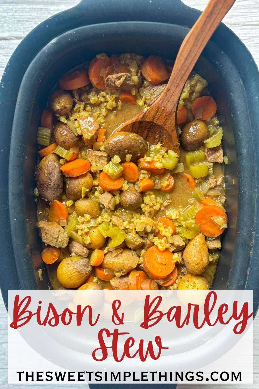 Barley & Bison Stew with Warm Spices - Slow Cooker - The Sweet, Simple ...