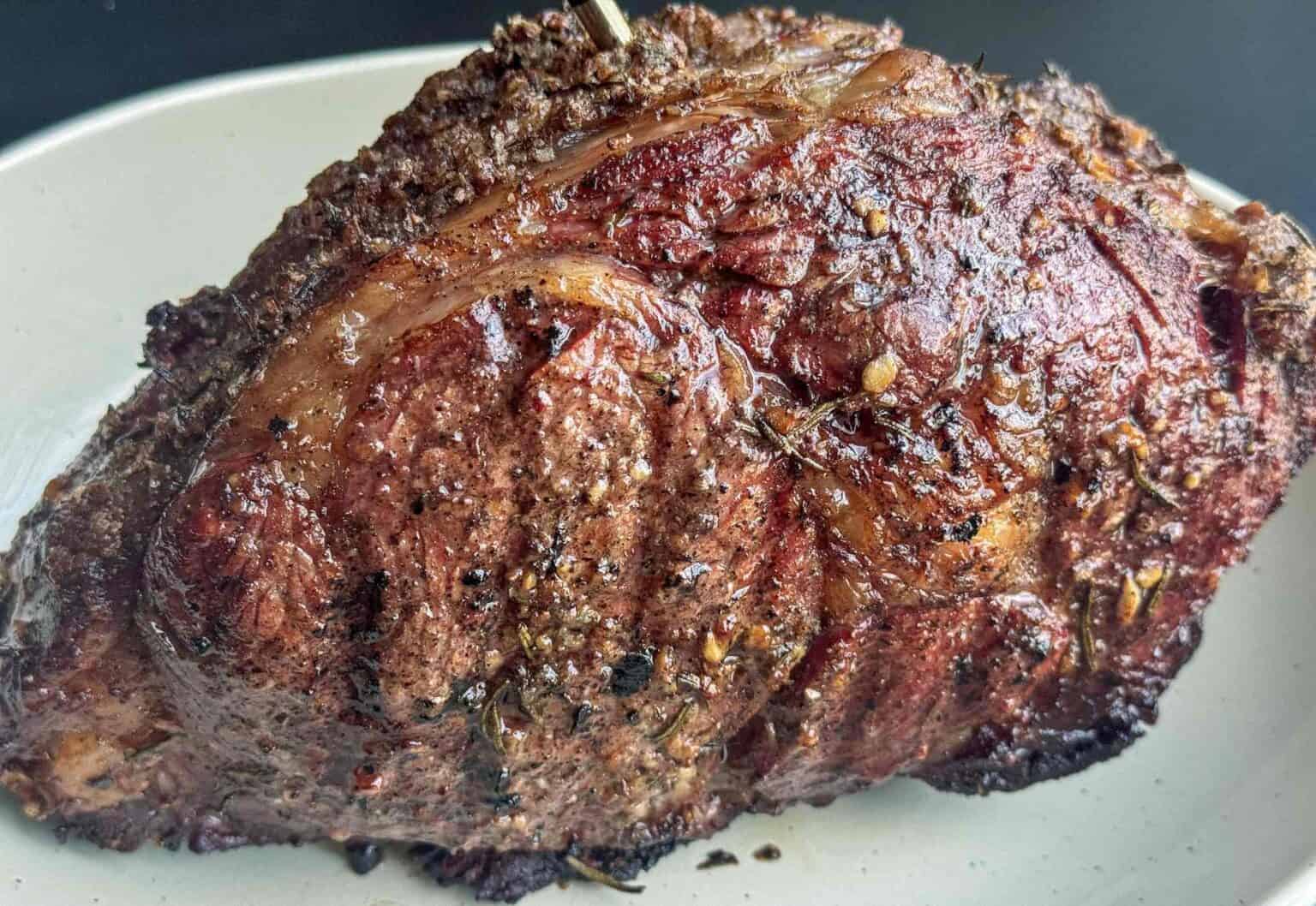 Easy Smoked Ribeye Roast on Traeger with Horseradish Sauce