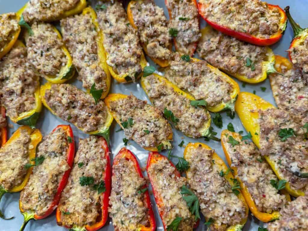 Amazing Stuffed Mini Peppers with Sausage - The Sweet, Simple Things