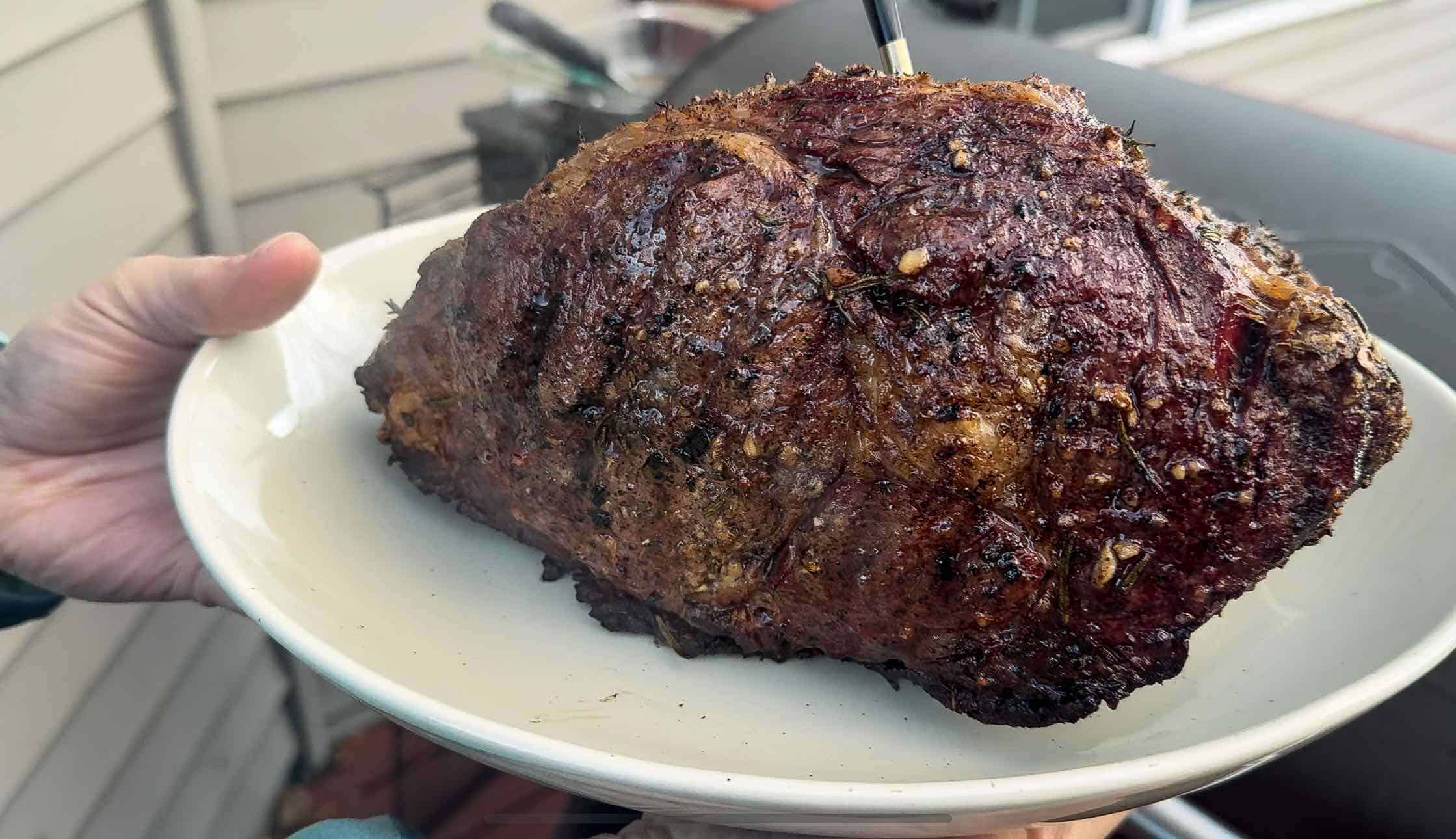 Easy Smoked Ribeye Roast on Traeger with Horseradish Sauce - The Sweet ...