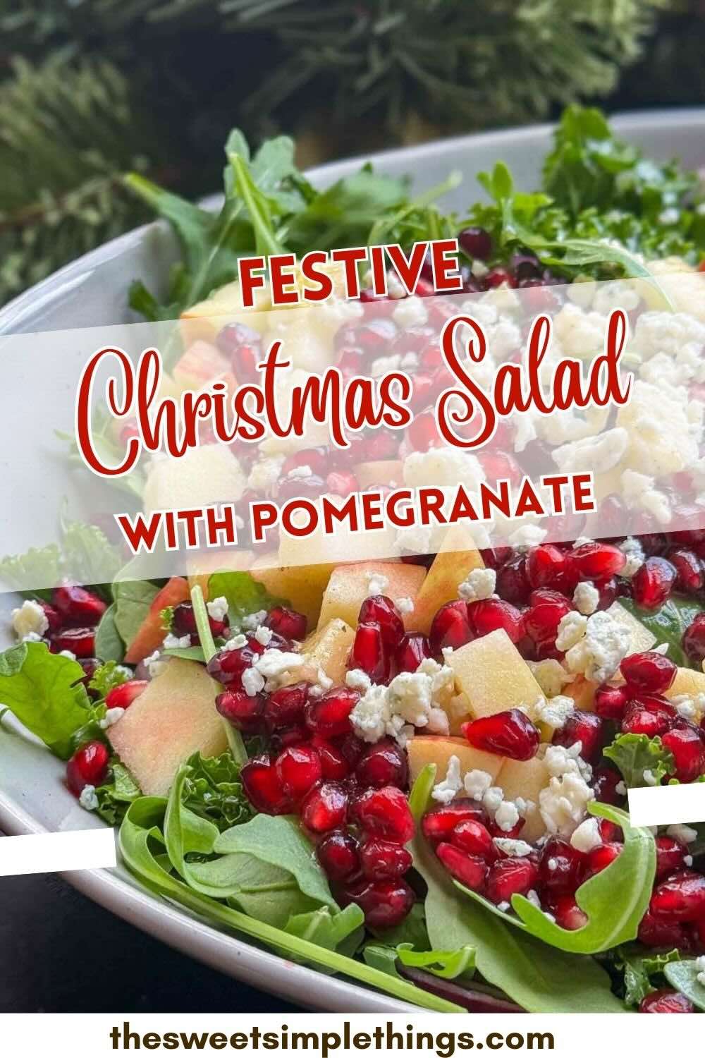 Winter Kale Salad with Pomegranates and Apples - The Sweet, Simple Things