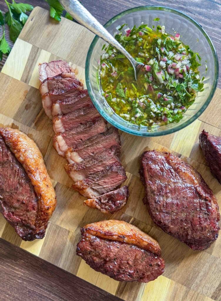 Juicy Traeger Picanha Steaks with Chimichurri - The Sweet, Simple Things