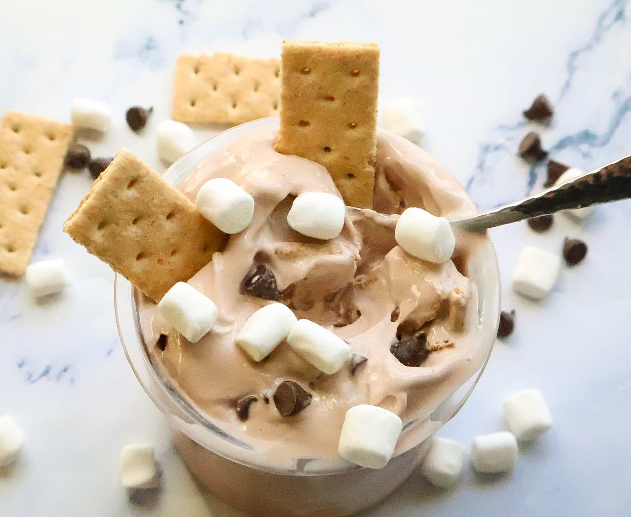 Toasted Marshmallow Ninja Creami S'mores Ice Cream